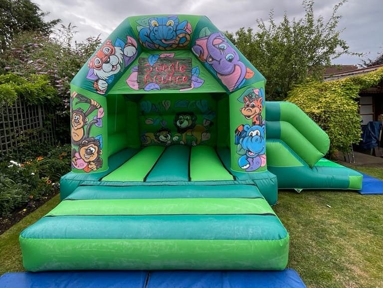 Jungle Bounce Castle With Slide - Jolly Kids Castles