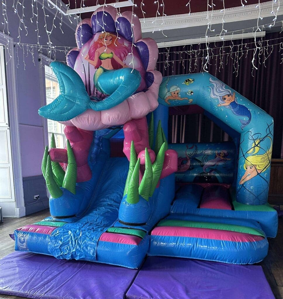 Mermaid 3D Bouncy Castle with Slide Hire - Jolly Kids Castles